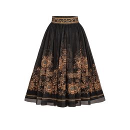 JIORO Rock 'GOLDEN ROSES' Damen Gr&ouml;&szlig;e 42 schwarz