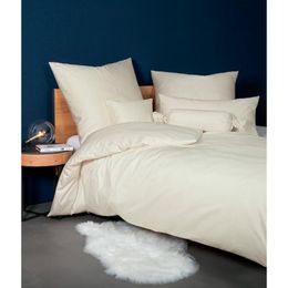 Janine Bettw&auml;sche &raquo;Colors&laquo; 2 Stk. feinf&auml;dige uni Bettw&auml;sche f&uuml;r alle Jahreszeiten, Markenrei&szlig;verschluss beige Mako-Satin, Obermaterial: 100% Baumwolle B/L: 
