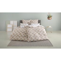 OTTO home Wendebettw&auml;sche &raquo;Alba in Gr. 135x200 oder 155x220 cm&laquo; 3 Bettw&auml;sche mit Wendeoptik, in verschiedenen Qualit&auml;ten, Baumwolle beige Renforc&eacute;, 