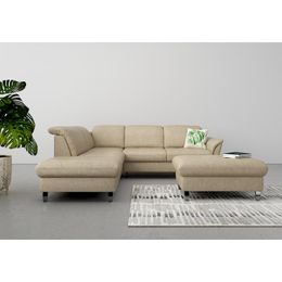 Sit & More sit&more Ecksofa &raquo;Maggiore L-Form&laquo; wahlweise mit Kopfteilverstellung, Schlaffunktion und Stauraum beige 100% Polyester B/H/T: 261cm x 224cm, Luxus-