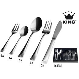 King Besteck-Set &raquo;&raquo;Madrid&laquo;&laquo; 3 mm, Edelstahl 18/10, inkl. Besteck-Etui, f&uuml;r 6 Personen silber Edelstahl 18/10 31