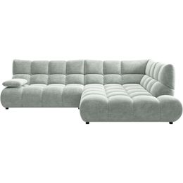 Home Affaire Ecksofa &raquo;Cozy Bubble, mit klappbarer Armlehne, Breite 289 cm&laquo; mit eleganter Steppung, Rundumbezug & weicher Polsterung grau 100% 
