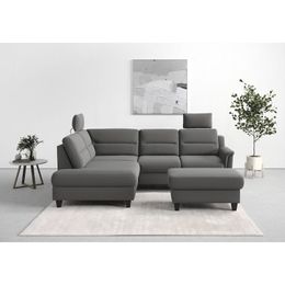 Sit & More sit&more Ecksofa &raquo;Far&ouml; L-Form&laquo; inklusive Federkern, wahlweise mit Schlaffunktion und Bettkasten grau B/H/T: 251cm x 90cm x 187cm, Luxus-Microfaser 