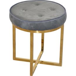 Home Affaire Polsterhocker 1 Stk. tlg. grau Samtbezug 100% Polyester B/H/T: 42cm x 46cm x 42cm, Samt