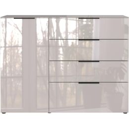 Germania Sideboard &raquo;Oakland mit Glasauflage&laquo; Breite: 134 oder 184 cm, Soft-close, verstellb. B&ouml;den, Made in Germany braun Glas, Holzwerkstoff, 