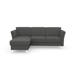Sit & More sit&more Ecksofa &raquo;Visby L-Form&laquo; wahlweise mit Schlaffunktion und Bettkasten, frei im Raum stellbar grau B/H/T: 248cm x 87cm x 162cm, Luxus-Microfaser 