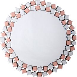 Kayoom Dekospiegel &raquo;Mosaic 1825&laquo; Wandspiegel rosa Metallhaken, Spiegelglas B/H/T: 80cm x 1,6cm x 80cm &Oslash; 80cm
