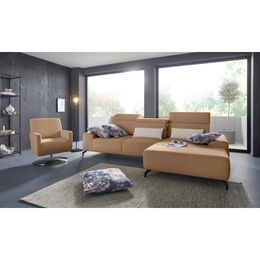 Sit & More sit&more Ecksofa &raquo;Gizeh L-Form&laquo; Fu&szlig;h&ouml;he 12 cm, inklusive Sitztiefenverstellung und Kopfteilverstellung braun B/H/T: 289cm x 178cm, Luxus-Microfaser 