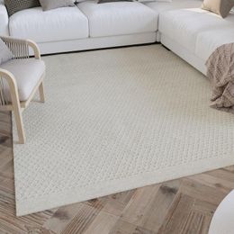 Wecon Home Wollteppich &raquo;Hamptons THIRTYEIGHT&laquo; rechteckig 11 mm H&ouml;he L&auml;ufer, Schurwolle, Kurzflor, Wohn- & Schlafzimmer, elegant, Waben beige 