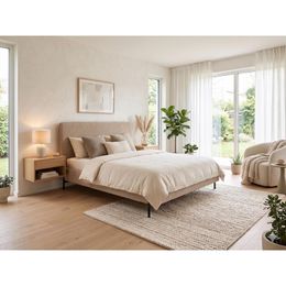 Home Affaire Polsterbett &raquo;LAVOISIER Bettgestell mit Lattenrost, Breite 140/160/180/200 cm, Cord&laquo; Rahmenbett mit Kopfteil, ohne Matratze und Topper 