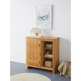 OTTO home Sideboard &raquo;Bertram&laquo; Massivholz,4 verstellbare Einlegeb&ouml;den, Magnetverschluss,H&ouml;he 90 cm beige MDF, Massivholz B/H/T: 90cm x 90cm x 38cm, 