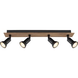 Globo LIGHTING Deckenspot &raquo;DREW&laquo; GU10 1 Stk. Strahler Holz/Schwarz, GU10 schwarz 4, H: 9cm, 1 Stk.