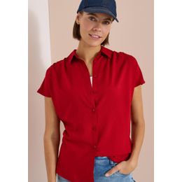 Cecil Damen Hemdbluse, rot, Gr. L, unifarben, Stoff, 100% Viskose, Blusen, im Basic-Style