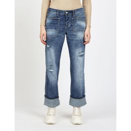 Gang Damen 7/8-Jeans "94ROBERTA", blau, Gr. 27, unifarben, 98% Baumwolle, 2% Elasthan, Jeans, mit aufgesetzten Taschen