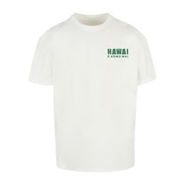 Merchcode Herren T-Shirt "Merchcode Hawai Oversized T-shirt", wei&szlig;, Gr. L, bedruckt, 100% Baumwolle, Shirts