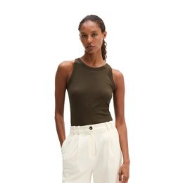 Marc O'Polo MARC O'POLO Damen T-Shirt "aus Organic-Cotton-Rib-Jersey", braun, Gr. XXL, unifarben, Obermaterial: 100% Baumwolle, Shirts