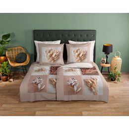Good Morning Wendebettw&auml;sche &raquo;Kami&laquo; 3 Stk. 100% Baumwolle, Renforc&eacute;, 135x200, Rei&szlig;verschluss, Wendeoptik, Sand beige Renforc&eacute;, Obermaterial: 100% 