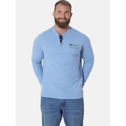 Jan Vanderstorm Herren Langarm-Poloshirt "Langarmshirt IVOR", blau, Gr. 4XL, Obermaterial: 100% Baumwolle CO., Shirts