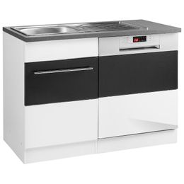 KOCHSTATION Sp&uuml;lenschrank &raquo;KS-Trient&laquo; 110 cm breit, inkl. T&uuml;r/Socke f&uuml;r Einbaugeschirrsp&uuml;ler grau wei&szlig;, B/H/T: 110cm x 85cm x 60cm, T&uuml;ren: 1 Stk.