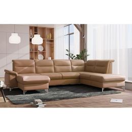 Sit & More sit&more Wohnlandschaft &raquo;Astoria U-Form&laquo; wahlweise mit motorischer Relaxfunktion braun 100% Polyester B/H/T: 327cm x 91cm x 225cm, Luxus-Microfaser 