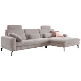 Die PlanBar Ecksofa &raquo;MP-IN20110 L-Form mit Federkern-Polsterung&laquo; optional mit Funktionen erh&auml;ltlich rosa 100% Polyester B/H/T: 302cm x 87cm x 178cm, 