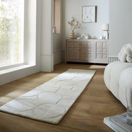 FLAIR RUGS Teppich &raquo;GIGI&laquo; rechteckig 8 mm H&ouml;he aus 100% Wolle, geometrisches Design, fu&szlig;bodenheizungsgeeignet beige Wolle B : 60cm 1 Stk., 8mm, L: 