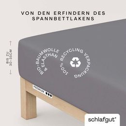 Schlafgut Spannbettlaken &raquo;PREMIUM Mako-Zwirn-Jersey, 220 g/m&sup2;, 95% Bio-Baumwolle, 5% Elasthan&laquo; Bettlaken bis 30 cm H&ouml;he, PREMIUM-Qualit&auml;t langlebig, perfekter 