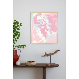 queence Bild mit Rahmen &raquo;Wanddeko in Pastell&laquo; Abstrakt Abstrakte Formen Gem&auml;lde Kunst 1 Stk. tlg. Kunstdruck in Pastell mit einem Echtholzrahmen Holz,