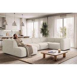OTTO home Wohnlandschaft &raquo;Merid U-Form, B: 367 cm&laquo; jederzeit durch Module erweiterbar beige 100% Polyester B/H/T: 367cm x 70cm x 206cm, Chenille, 