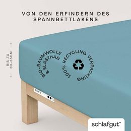 Schlafgut Spannbettlaken &raquo;PURE Bio-Baumwolle mit Elasthan, 170 g/m&sup2;, Bettlaken, Spannbetttuch&laquo; PREMIUM Laken f&uuml;r Matratzen bis 30cm H&ouml;he, dehnbar blickdicht, 