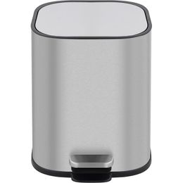 OTTO home M&uuml;lleimer &raquo;Keenna, Soft Close, mit verstecktem Griff&laquo; 1 Beh&auml;lter Treteimer f&uuml;r K&uuml;che oder Bad, Abfalleimer mit Deckel silber Edelstahl B/H/T