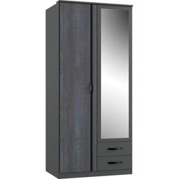 wimex Kleiderschrank &raquo;Duo&laquo; grau B/H/T: 90cm x 198cm x 58cm, Schubladen: 2 Stk. T&uuml;ren: 2 Stk.