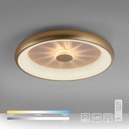 JUST LIGHT Deckenleuchte &raquo;VERTIGO&laquo; LED-Board 1 Stk. warmwei&szlig; - kaltwei&szlig; braun 1, &Oslash; 61,5cm H: 9,5cm, 1 Stk.
