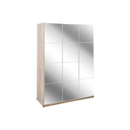 Priess Kleiderschrank &raquo;Malaga&laquo; mit Spiegelfront braun Holzwerkstoff B/H/T: 139cm x 193cm x 54cm, T&uuml;ren: 3 Stk.