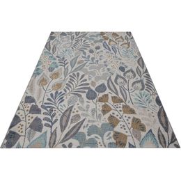 Esprit Outdoorteppich &raquo;Lilly, ESP-21082&laquo; rechteckig 4 mm H&ouml;he L&auml;ufer, wetterfest mit blumigem Muster ideal f&uuml;r Balkon, Terrasse blau Polypropylen (PP) B : 
