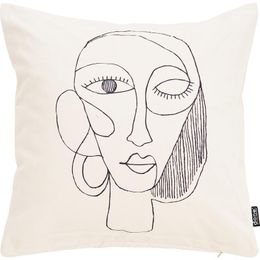 done. Dekokissen &raquo;Velour Print Line Drawing&laquo; Beidseitig bedruckte Kissenh&uuml;le ohne F&uuml;llung, 1 St&uuml;ck bunt Polyester B/L: 45cm x 45cm, 1 Stk.