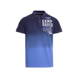 CAMP DAVID Herren Poloshirtblau, Gr. M, bedruckt, Piqu&eacute;, Material: 100% Baumwolle, Shirts, aus Baumwolle