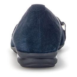 Gabor Damen Ballerina "FLORENZ", Gr. 38, blau, Ziegenveloursleder, Schuhe, Keilabsatz, Bequemschuh, Slipper, Businessschuh in Weite G (=weit)