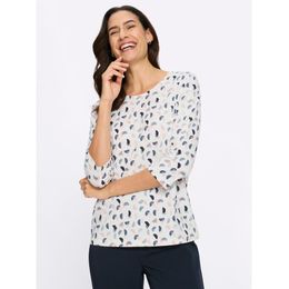 WITT WEIDEN 3/4-Arm-Shirt in ecru-hortensie-bedruckt | Gr.: 36