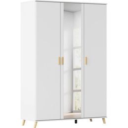 Rauch Kleiderschrank &raquo;Skandi Kinderzimmer Schlafzimmerschrank FALUN&laquo; Breite 137/182, H&ouml;he 203 cm, im modernen Skandi-Look, F&uuml;&szlig;e/Griffe Eiche massiv 