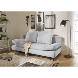 ED EXCITING DESIGN Schlafsofa &raquo;Sunny&laquo; mit Bettkasten & Armteilverstellung grau 92% Polyester, 8% Nylon B/H/T: 212cm x 88cm x 101cm, Webstoff