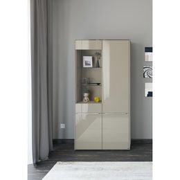 set one by Musterring Standvitrine &raquo;Reno&laquo; 1 Stk. tlg. Mit Gleitern und in verschiedenen Farben erh&auml;ltlich beige Glas, Holzwerkstoff taupematt lack, B/