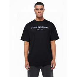 Trueprodigy Herren Oversize-Shirt "Noa Logo Print Oversized Rundhals", schwarz, Gr. XXL, Obermaterial: 100% Baumwolle CO., Shirts
