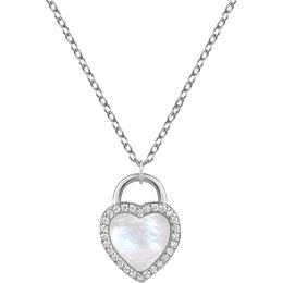 Firetti Damen Kette mit Anh&auml;nger &raquo;Schmuck Geschenk Silber 925 Halsschmuck Ankerkette Anh&auml;nger Herz&laquo; Made in Germany - mit Zirkonia (synth.) - mit 