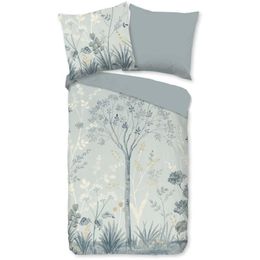 Good Morning Wendebettw&auml;sche &raquo;Charles&laquo; 2 Stk. 100% Baumwolle, Renforc&eacute;, Rei&szlig;verschluss, Wendeoptik, Baum, grau gr&uuml;n Renforc&eacute;, Obermaterial: 100% 