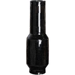 Gilde Bodenvase &raquo;Bodenvase Black Disco schwarz H. 51 cm&laquo; schwarz Keramik B/H/T: 16cm x 51cm x 16cm &Oslash; 16cm