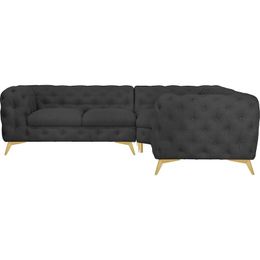 Home Affaire Chesterfield-Sofa &raquo;Ecksofa GLYNIS L-Form mit Wellenunterfederung, Ma&szlig;e B/T/H 264/204/75cm&laquo; aufw&auml;ndige Knopfheftung, moderne Chesterfield 