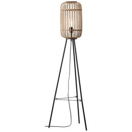 Brilliant Stehlampe &raquo;Woodrow&laquo; E27 1 Stk. dreibeinige Bambus Lampe, 130 x 45 cm, E27, Boho-Stil braun 1, &Oslash; 45cm H: 130cm, 1 Stk.