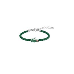 Lacoste Kinder Armband &raquo;CUTIE CROC&laquo; gr&uuml;n 16cm, Edelstahl Leder