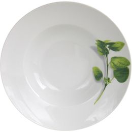 Creatable Pastateller &raquo;Essteller Kr&auml;uter&laquo; Teller Set f&uuml;r 4 Personen, wei&szlig;, Porzellan, schwere Qualit&auml;t wei&szlig; Porzellan 27cm